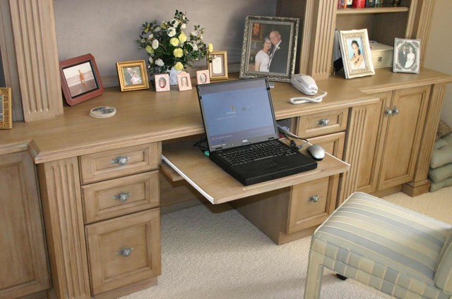 Sturman Built-in Shelving & Desk - Traditional - Home Office - Houston ...