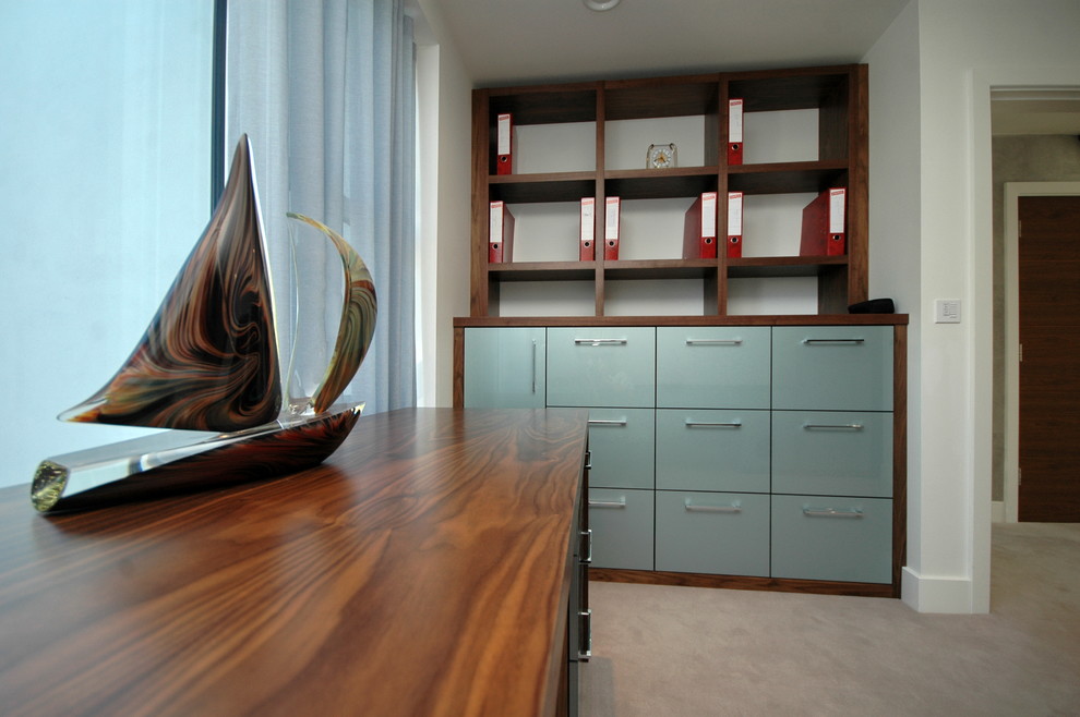 Walnut veneer home office - Contemporary - Home Office - Dorset - by ...
