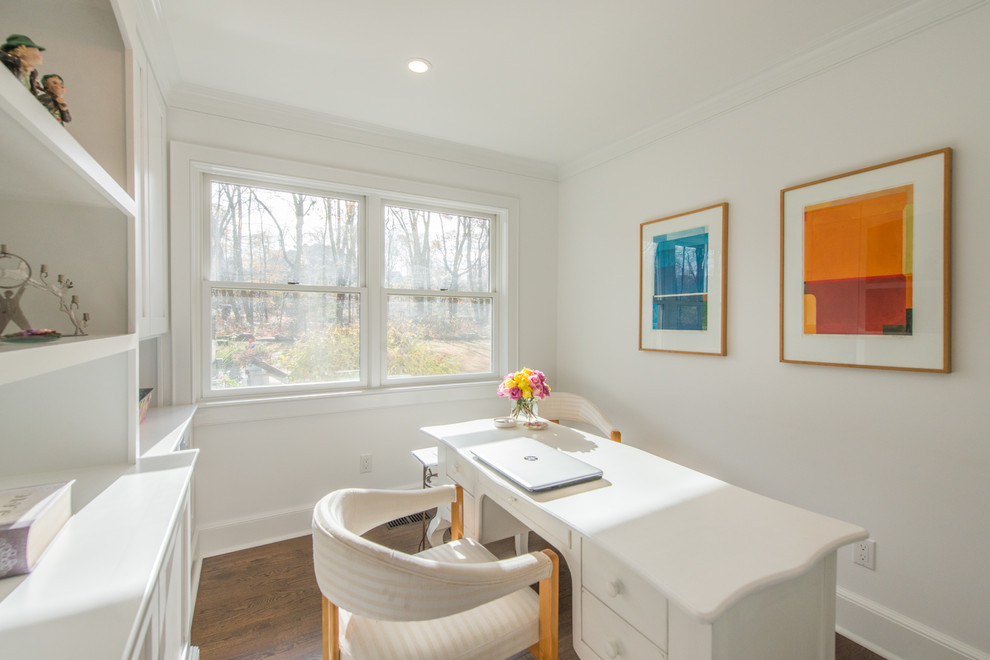 White Cape Cod Kitchen and Office in Boonton - Traditional - Home ...