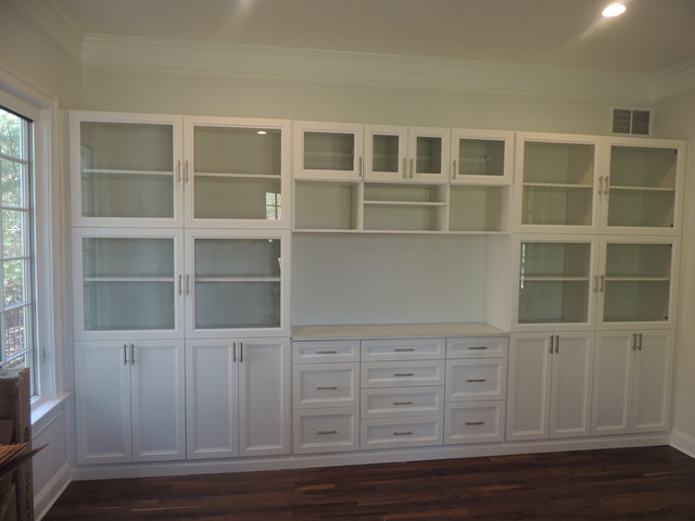 White Home Office Wall Unit - Transitional - Home Office - Philadelphia ...