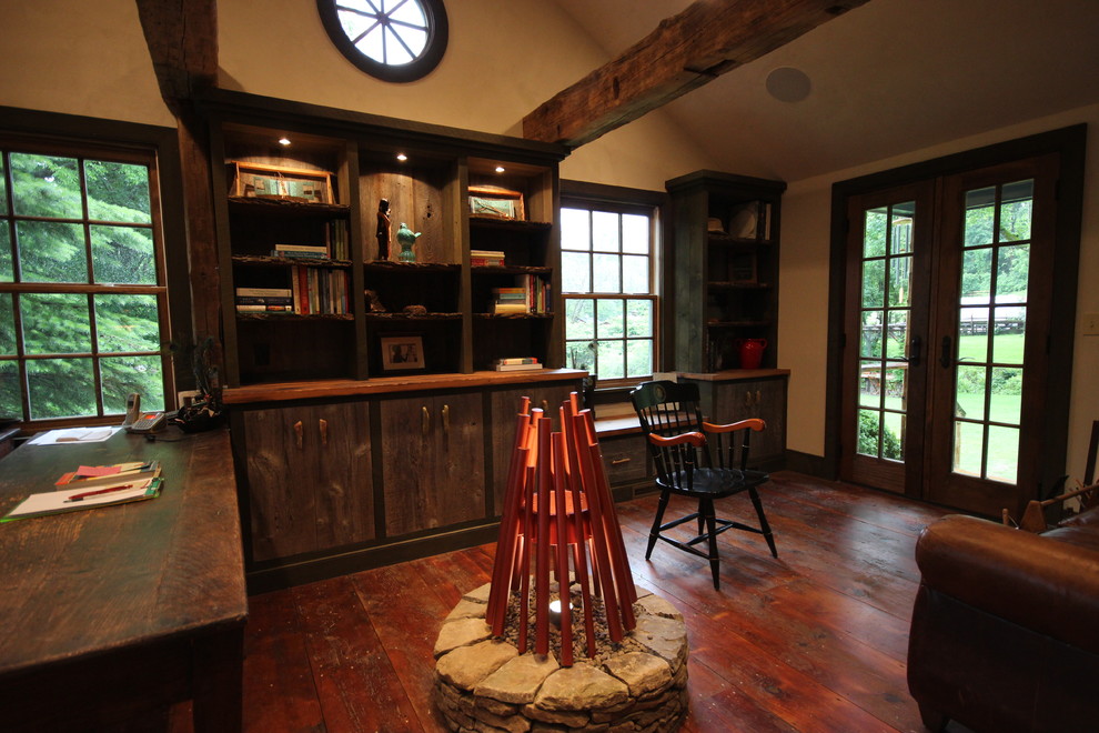Zander Woodworks - Rustic Study with barn siding and antique oak ...