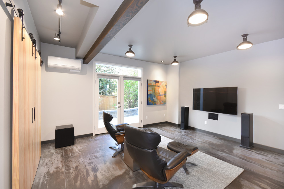 (Addition) Vaulted Ceiling with Lots of Light - Modern - Home Theater ...