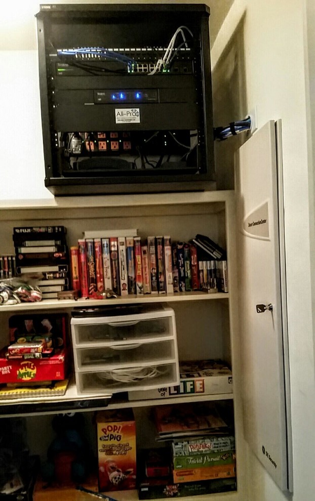 After Picture of Media Closet - Traditional - Home Theater - Houston ...