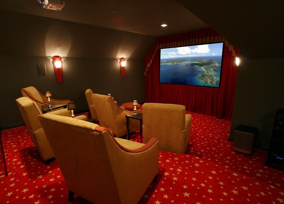 Art Deco Home Theater - Modern - Home Cinema - Dallas - by Elite AV ...