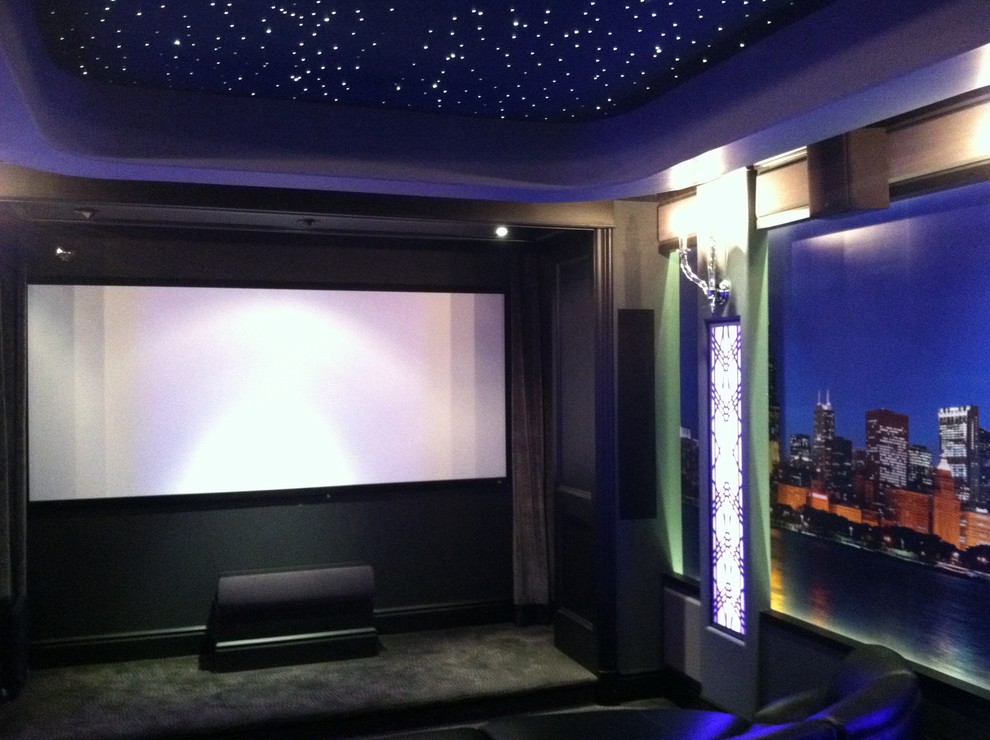 Chicago Themed Home Theater - Contemporary - Home Theater - Chicago ...