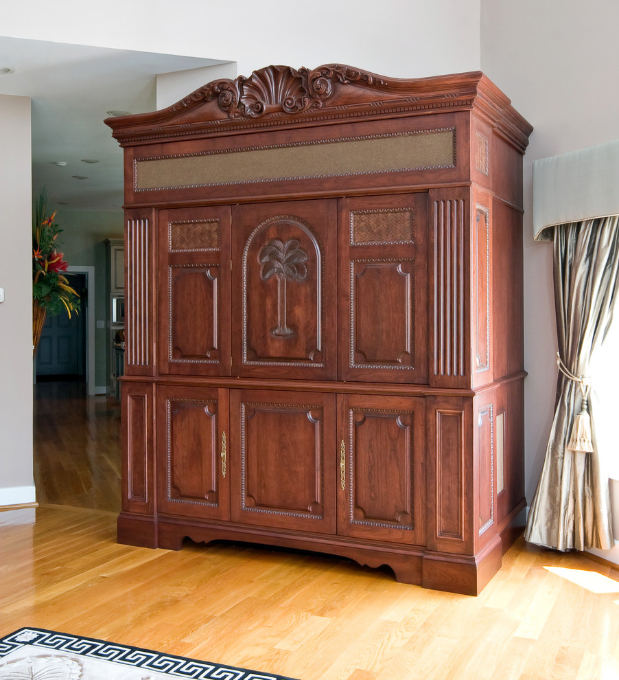 Custom Cherry Entertainment Center - Traditional - Home Theater ...