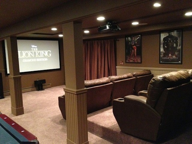 Custom Home Theater/Game Room - Traditional - Home Theatre - New York ...