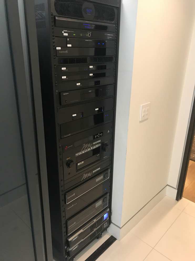 Custom Smart Home Equipment Rack - Modern - Home Theater - Los Angeles ...