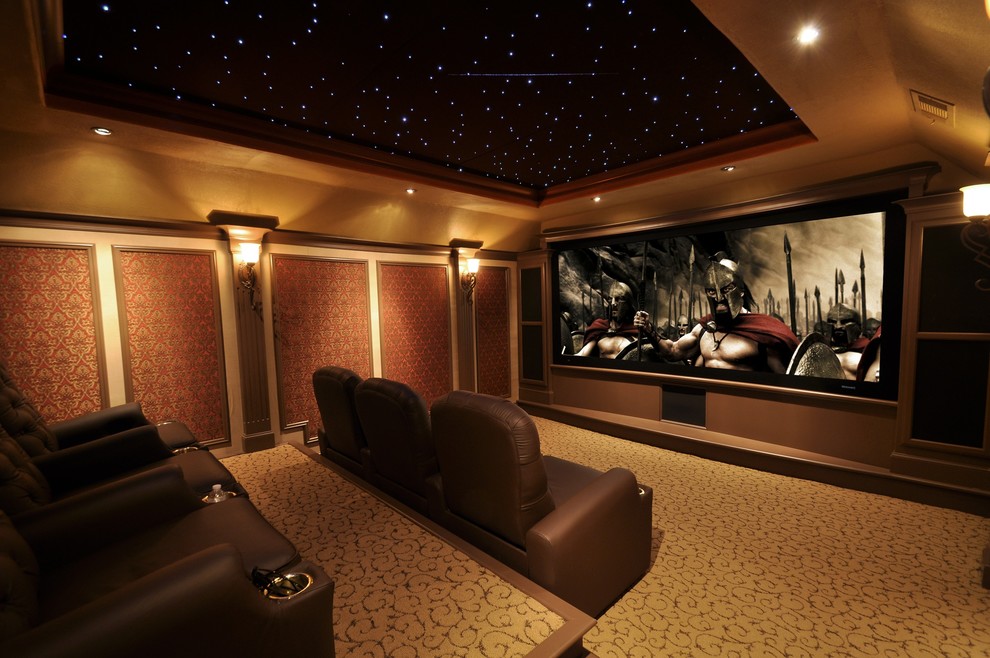 Dallas Custom Home Theatre - Traditional - Home Theater - Dallas - by ...