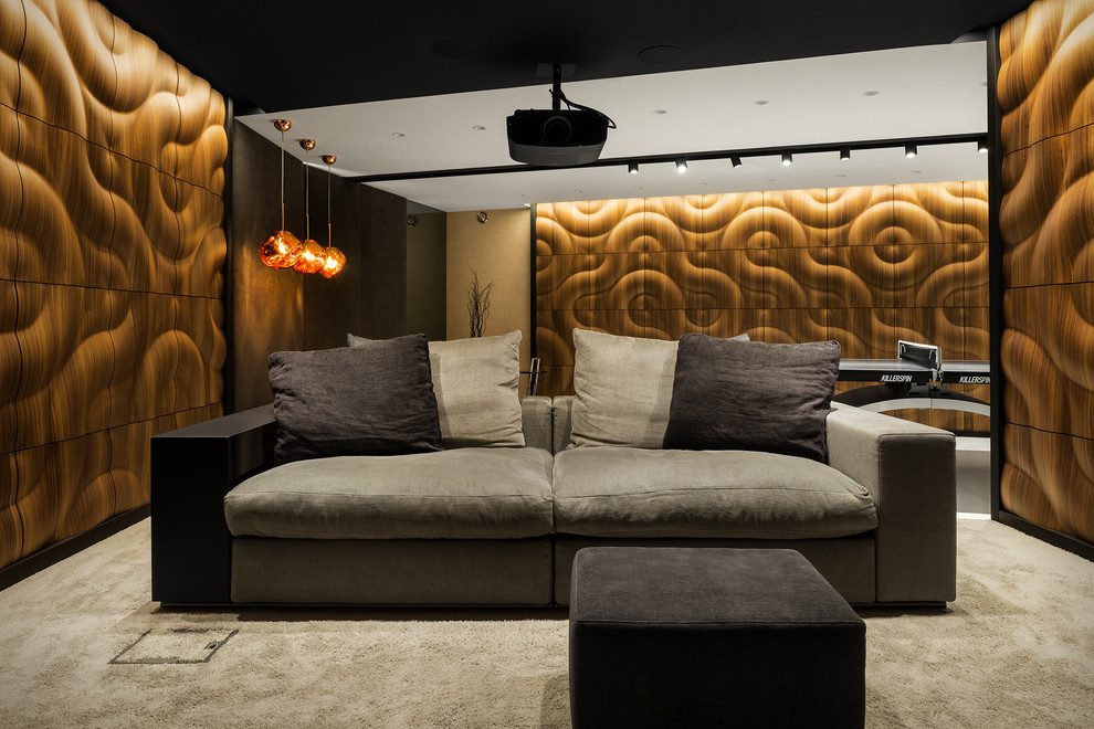 Entertainment room of a private house - Modern - Home Theater - Other ...