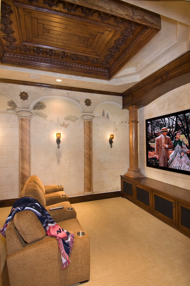 Fazio Estate - Mediterranean - Home Theater - Houston - by Patrick ...