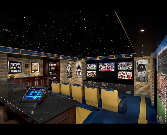 Football Stadium Themed Custom Theatre - Home Cinema - New York - by ...