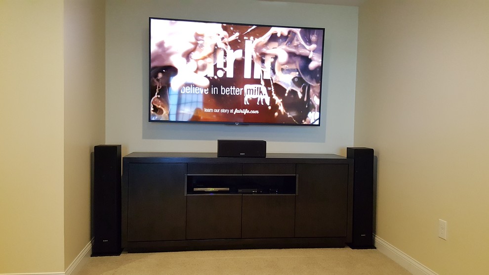 Home Theater Installation with TV Mounting - Modern - Home Theater ...