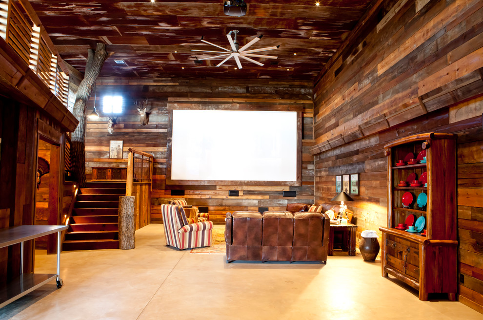 Hunt Lodge - Rustic - Home Theater - St Louis - by Ginger Huff ...