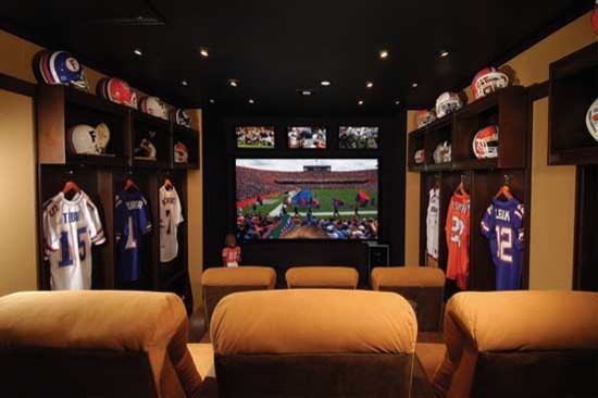 Locker Room Theater - Modern - Home Theater - Cleveland - by Man Caves ...