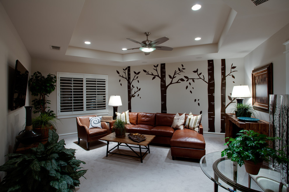 Modern Santa Fe Style - Eclectic - Home Theater - Austin - by Burdick ...