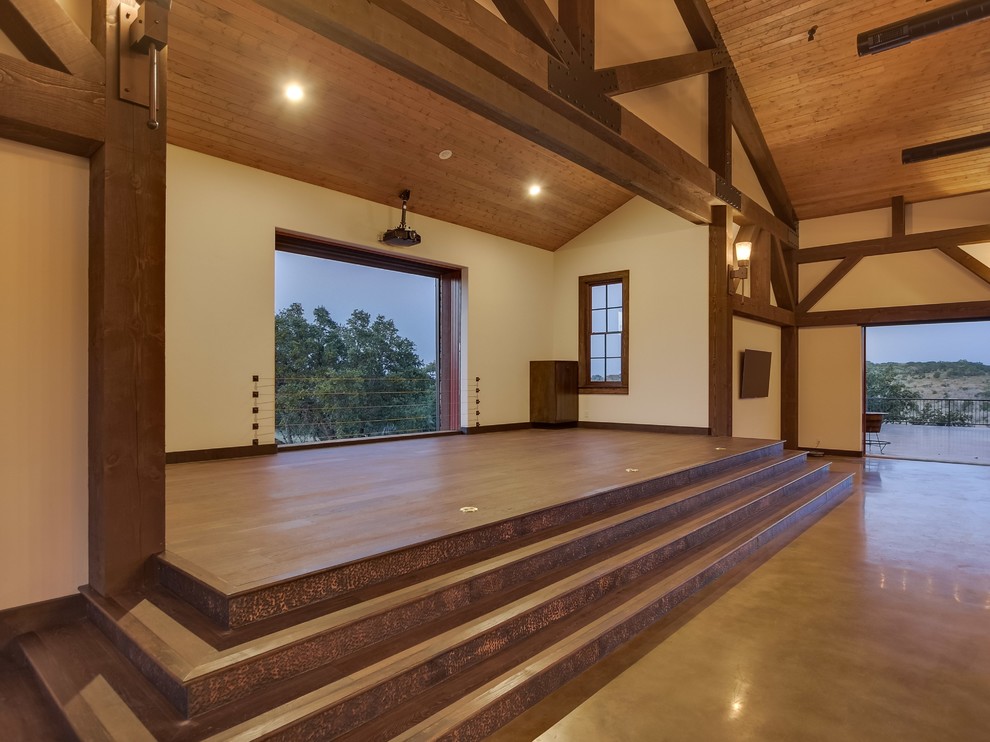 Party Barn - Rustic - Home Theater - Austin - by Design Traditions | Houzz