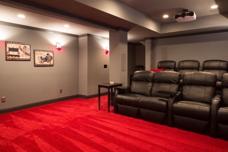 Red and Black Theater Room - Traditional - Home Theater - Atlanta - by ...