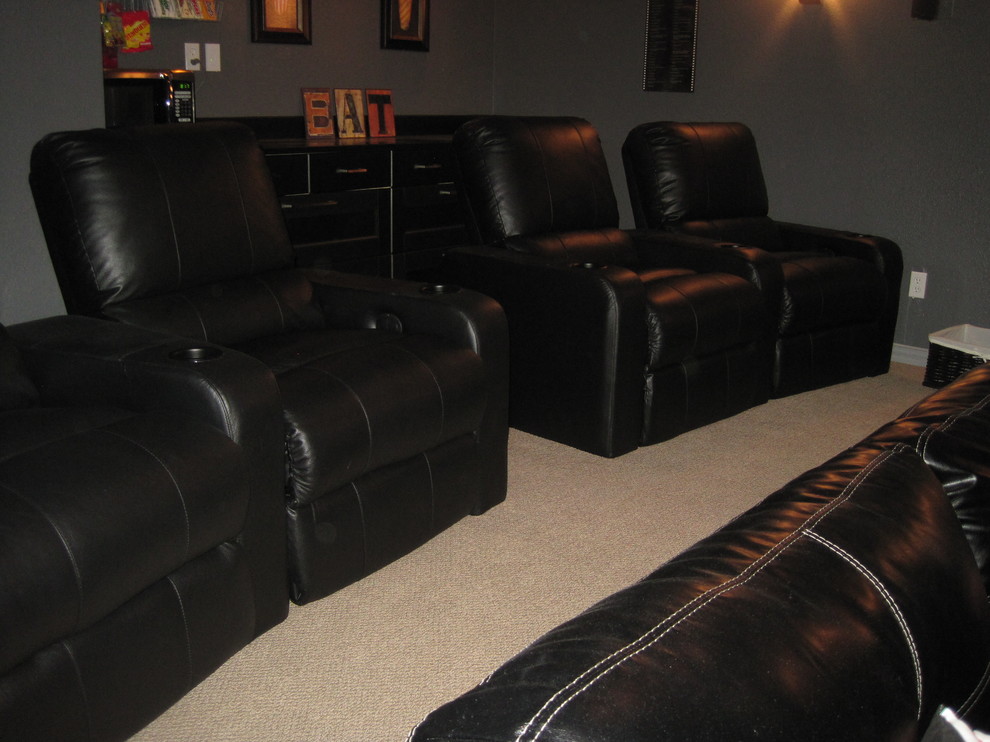 Row One Manhattan Leather Theatre Seating - Transitional - Home Theater ...