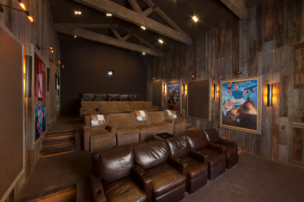 Rustic Beverly Hills Theater - Rustic - Home Theater - Los Angeles - by ...