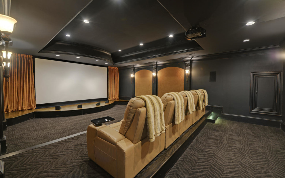 Rustic Custom Home - Rustic - Home Theater - Atlanta - by JR Custom ...