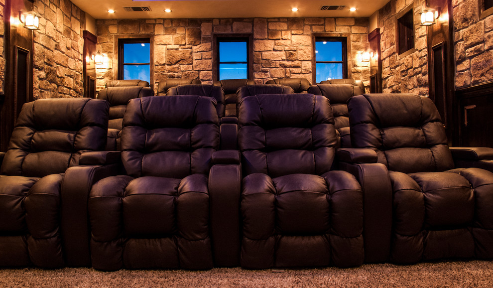 Rustic Home Movie Theater - Rustic - Home Theater - San Diego - by ...