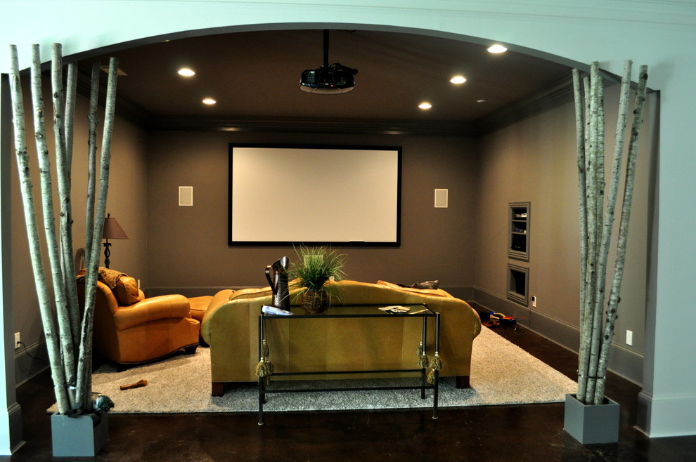 Sandy Springs, GA Basement Theater Room - Contemporary - Home Theater ...