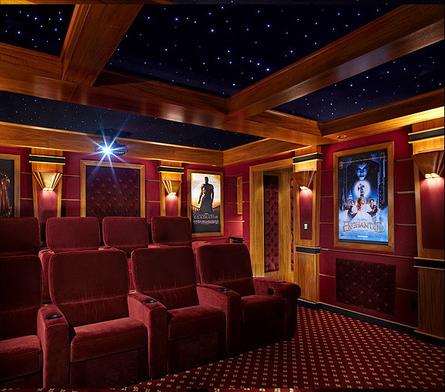 Starred Ruby Custom Theatre - Traditional - Home Theater - New York ...