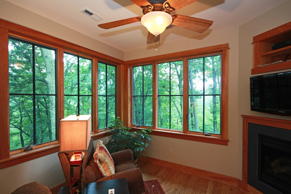 Sugar Hollow Rustic Timber Frame - Rustic - Home Theater - Richmond ...