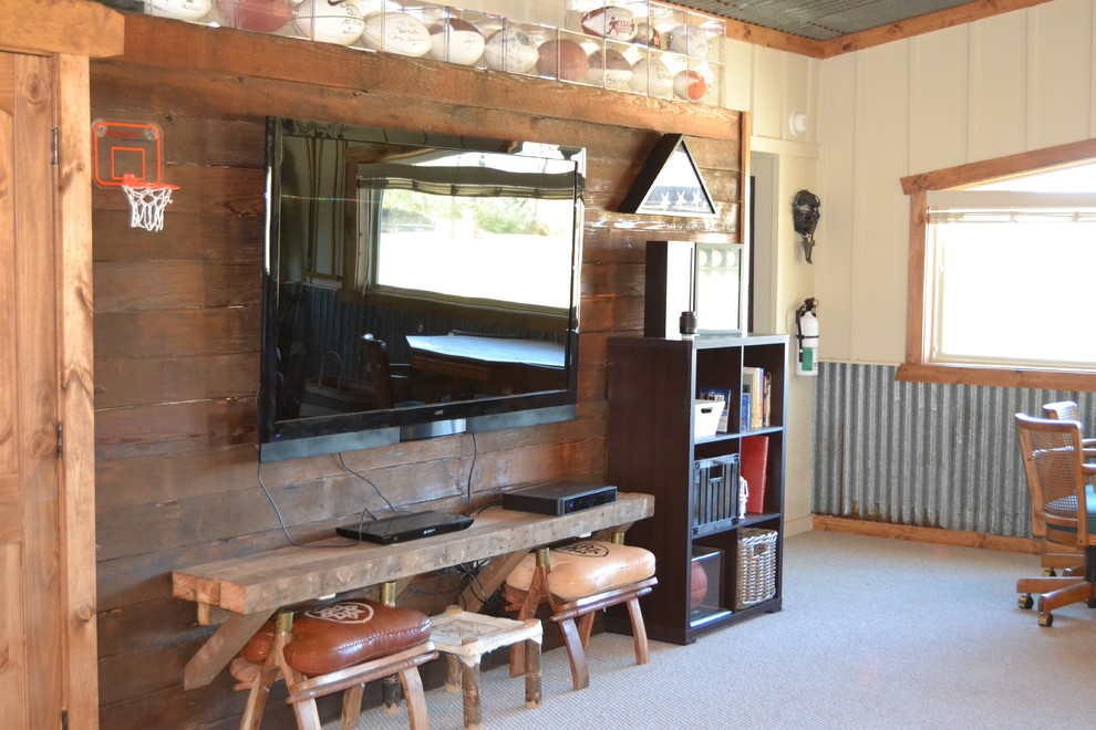 The Gold Barn on Lake Palestine - Rustic - Home Theater - Dallas - by ...