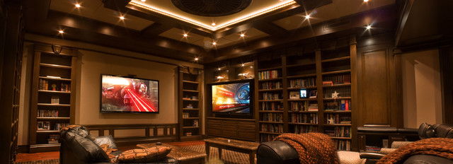 The Library Theater - Traditional - Home Theatre - Miami - by Cinema ...
