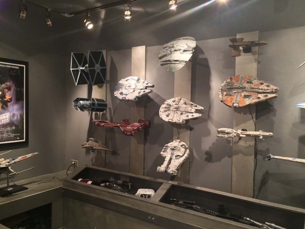 The Nerd Cave - Industrial - Home Theater - Houston | Houzz