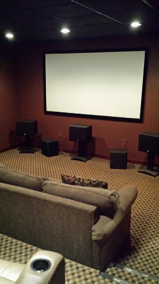 Theater Room - Log Cabin Home - Traditional - Home Theater - Chicago ...