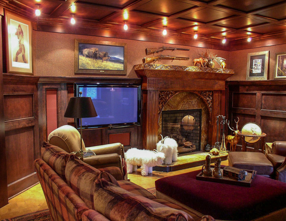 Timber Frame Remodel - Traditional - Home Theater - Minneapolis - by ...