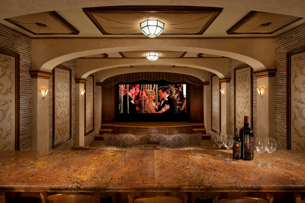 Tuscan Farmhouse - Home Theater - Orange County - by Cantara | Houzz