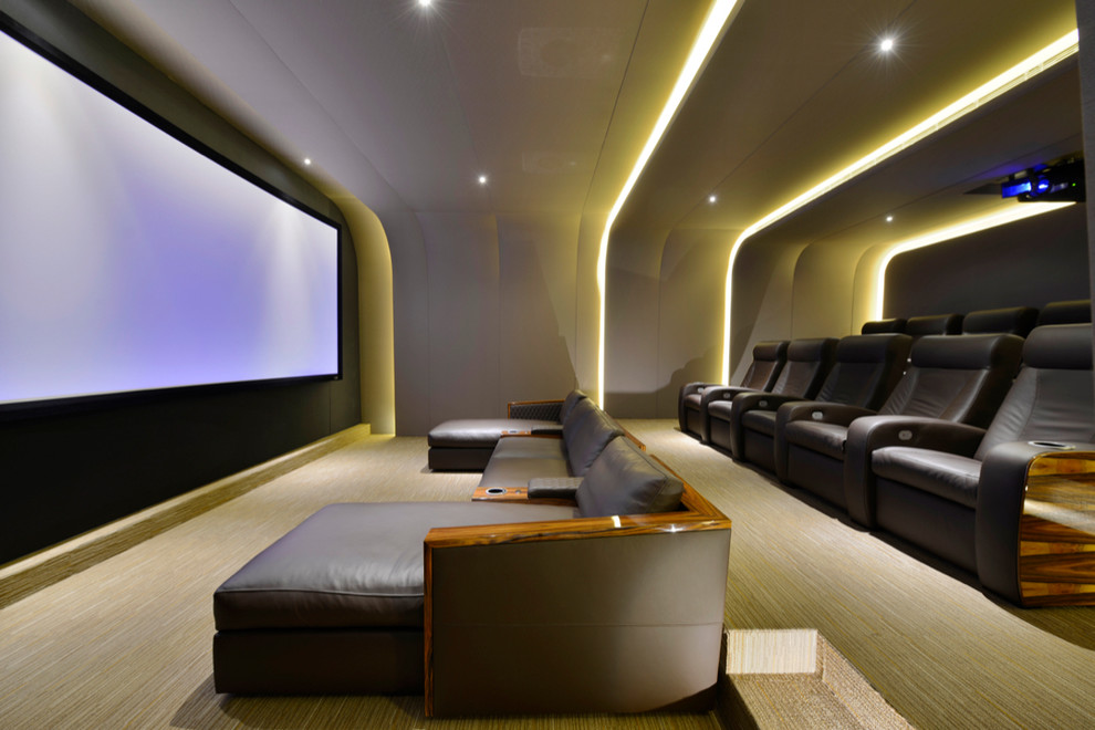 Mumbai Luxury Mega-Mansion - Contemporary - Home Theater - Mumbai - by ...