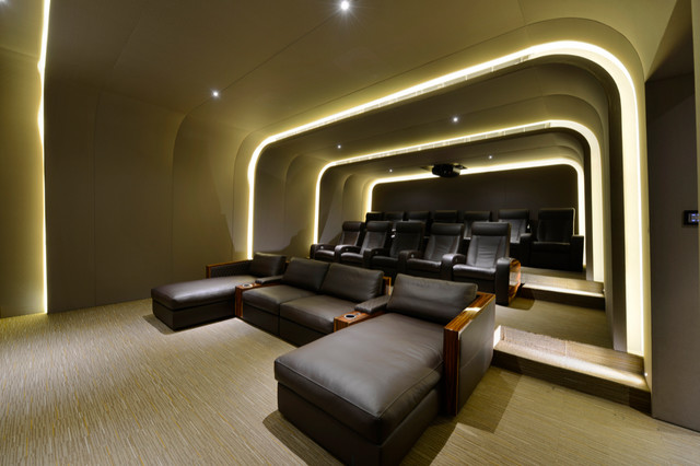 Mumbai Luxury Mega-Mansion - Contemporary - Home Theatre - Mumbai - by ...