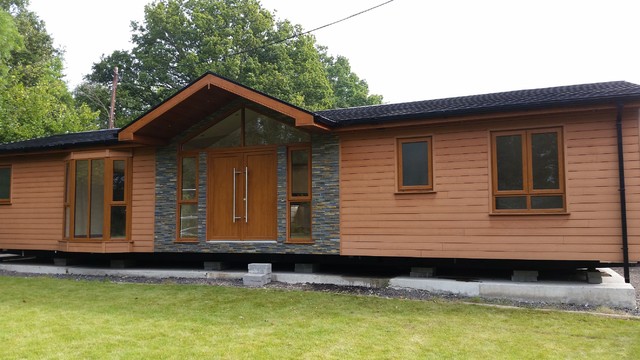 55x22ft Timber Frame Modular Home - Modern - Exterior - London - by ...