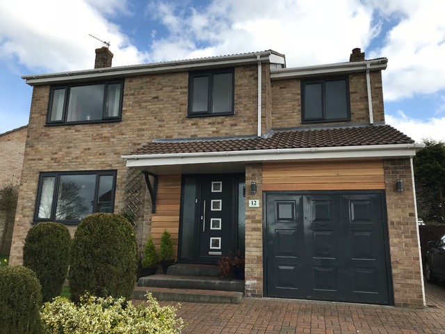 Anthracite Grey Windows and Cedar Cladding - Modern - House Exterior ...