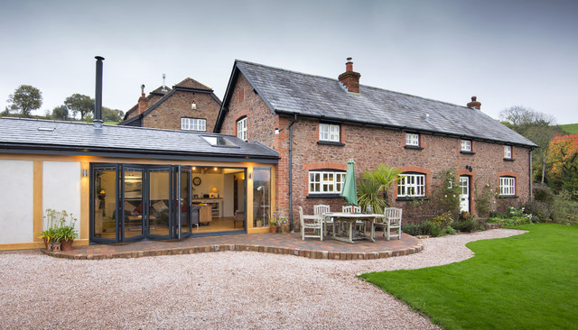 Barton Barn Extension with Bi-folds - Contemporary - House Exterior ...