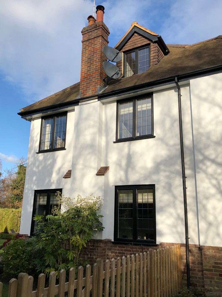 Black Slimline uPVC windows with square leading - Modern - Exterior ...