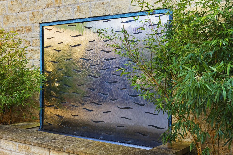 Bronze wavy water wall - Modern - Exterior - London - by David Harber ...