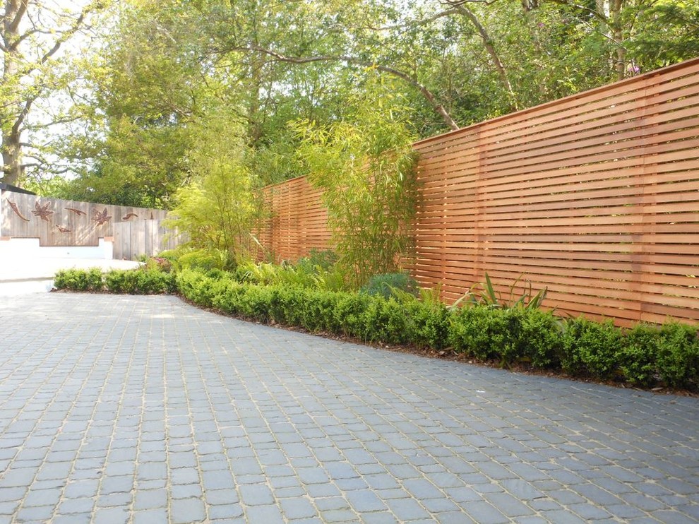 Cedar Slatted fencing Recent Install - Contemporary - Exterior - Kent ...
