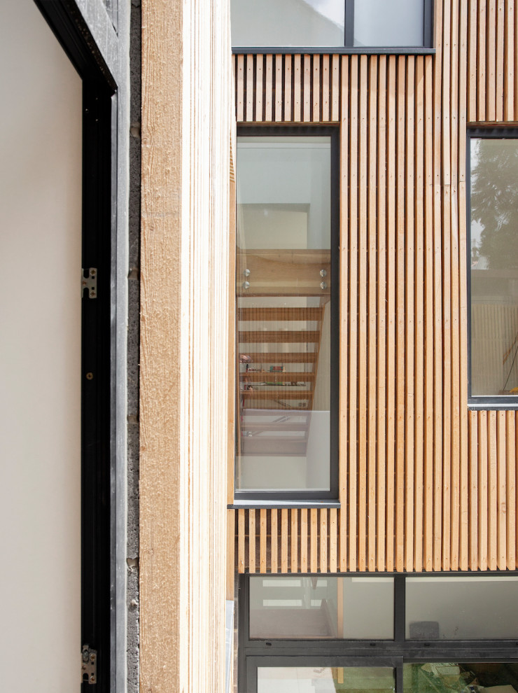 Cladding of building as viewed from ground floor - Contemporary ...