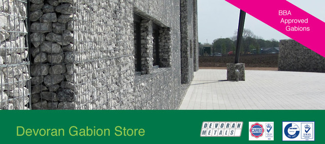 Contemporary Building with gabion cladding - Contemporary - Exterior ...