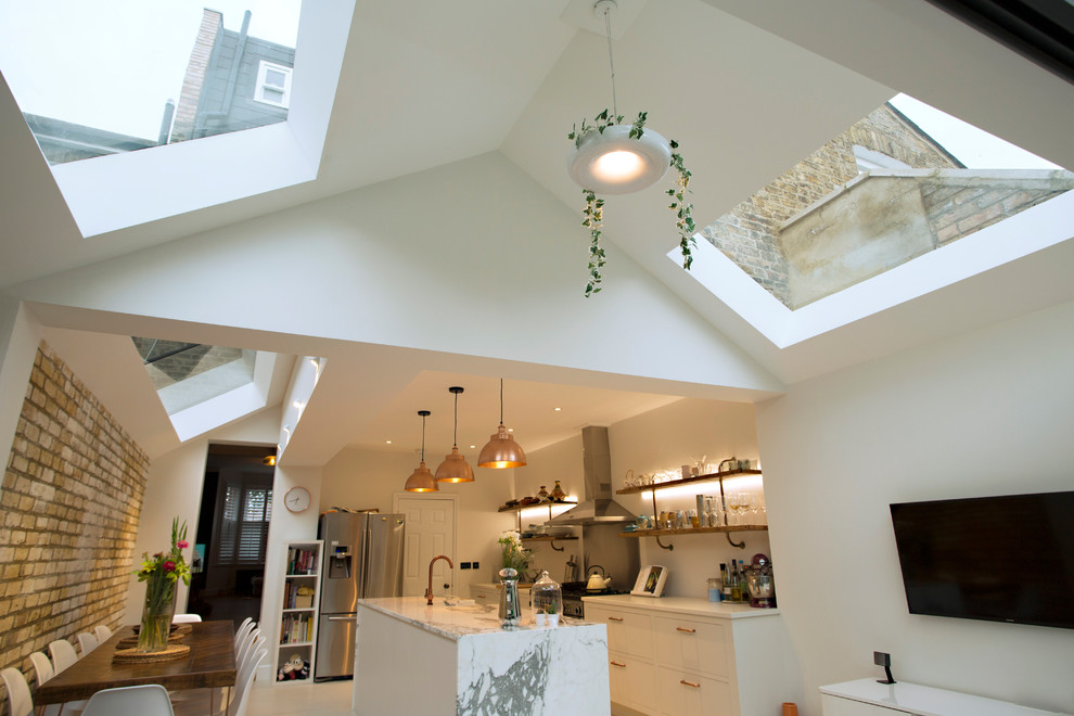 Silky Cream Gable Roof Extension - Tooting - Contemporary - Kitchen ...