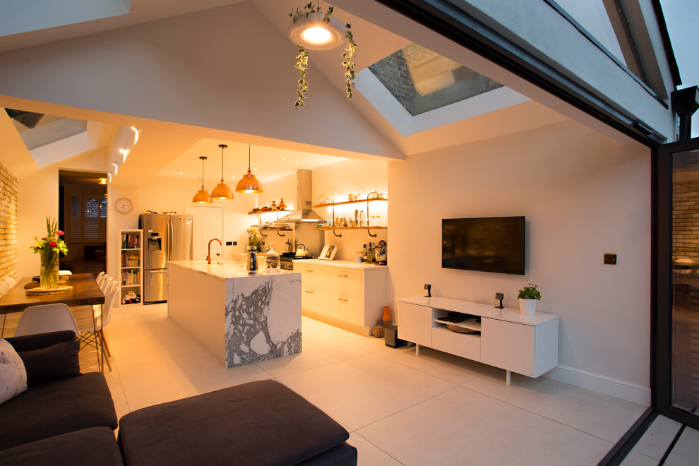 Silky Cream Gable Roof Extension - Tooting - Contemporary - Kitchen ...
