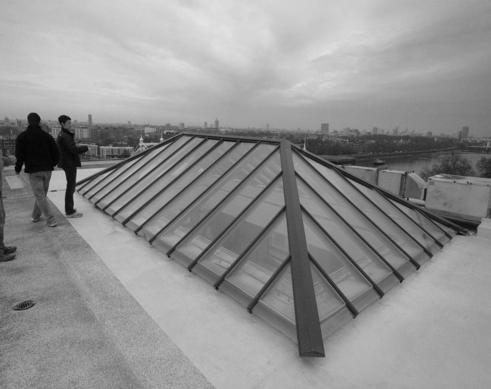 retractable pitched roof over pool - Contemporary - Exterior - London ...