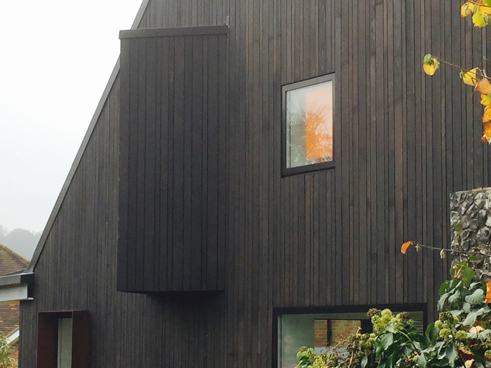 Shou Sugi Ban black cedar cladding in Amersham - Traditional - Exterior ...