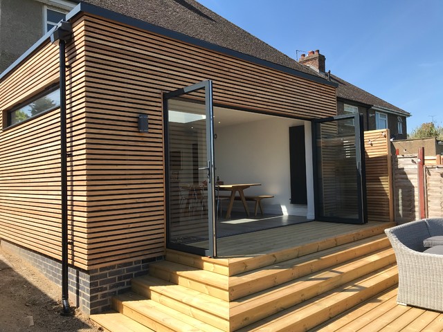 Simplistic Timber clad extension - Contemporary - House Exterior ...